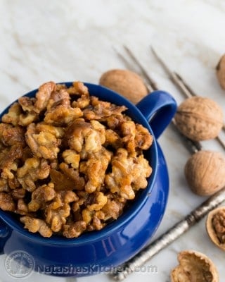 5 minute Candied Walnuts