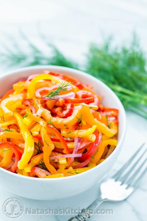 Zesty Mini Bell Pepper Salad Recipe - NatashasKitchen.com