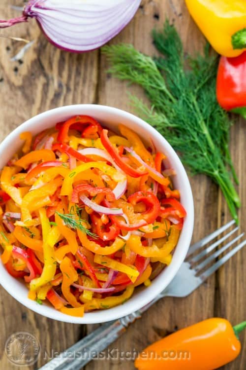 Zesty Mini Bell Pepper Salad Recipe - NatashasKitchen.com
