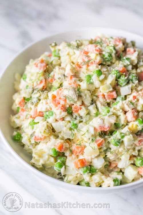 Chicken Olivye (Chicken Potato Salad) - NatashasKitchen.com