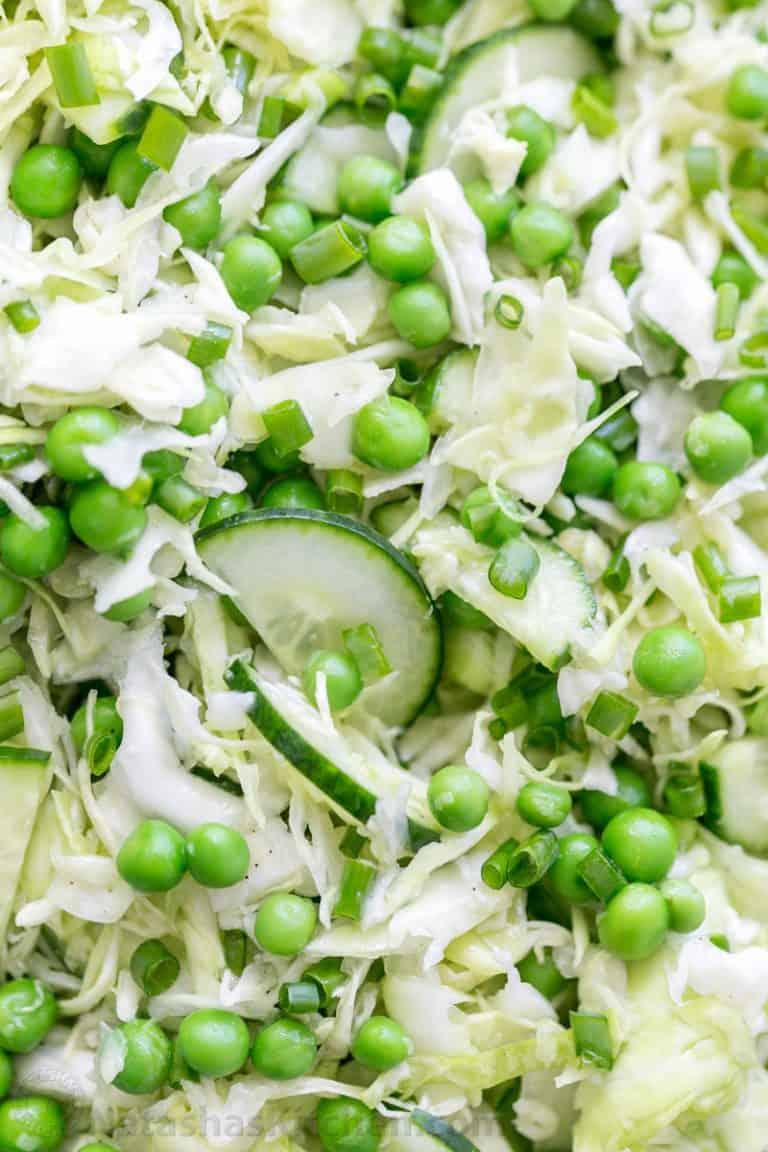 Cabbage and Pea Salad Recipe - NatashasKitchen.com