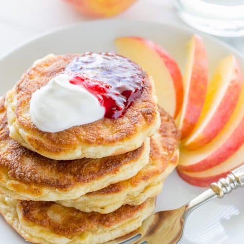 Cheese Pancakes with Apple (Syrniki) - NatashasKitchen.com