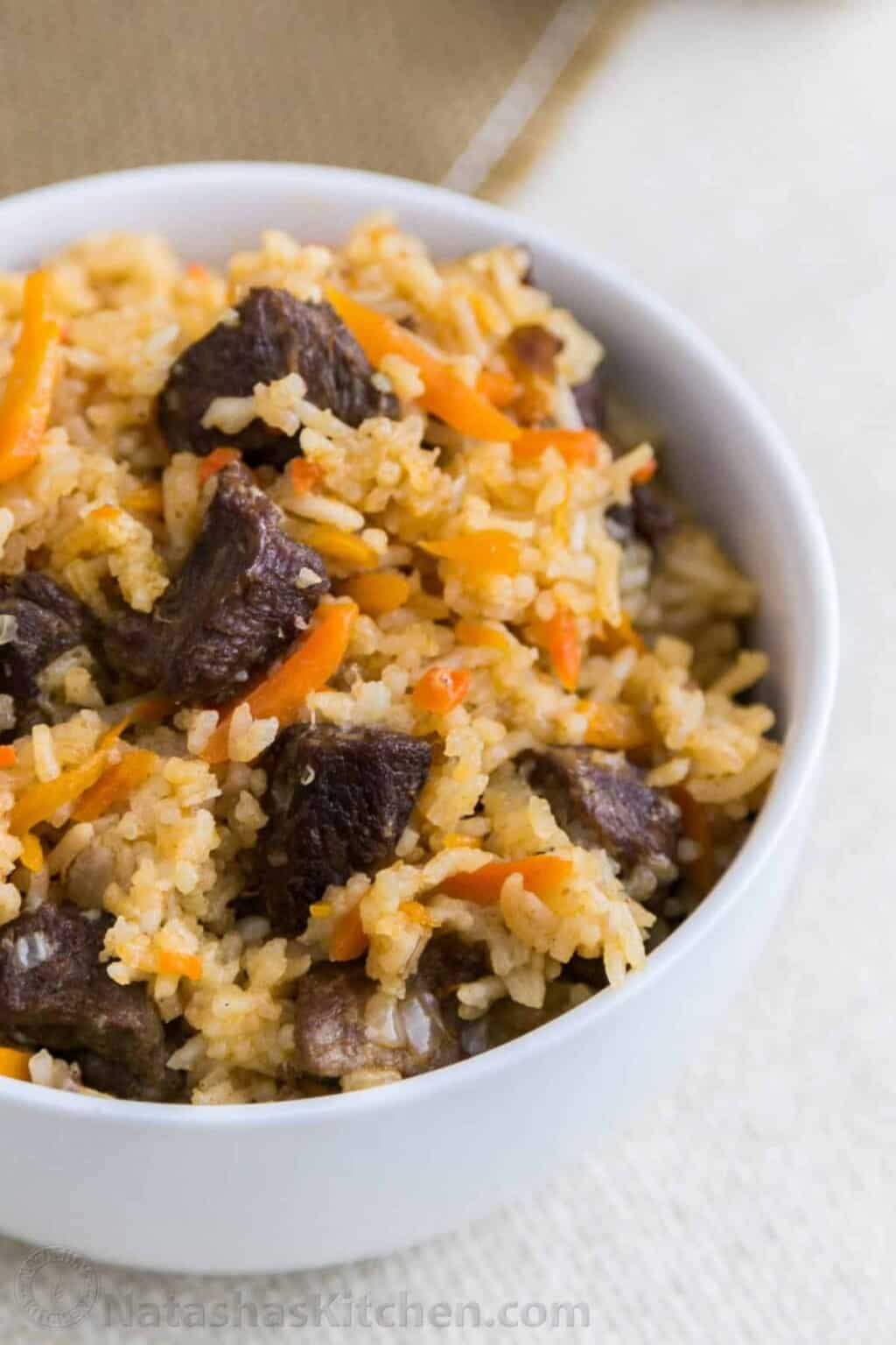 Beef Plov (Beef Rice Pilaf) Recipe