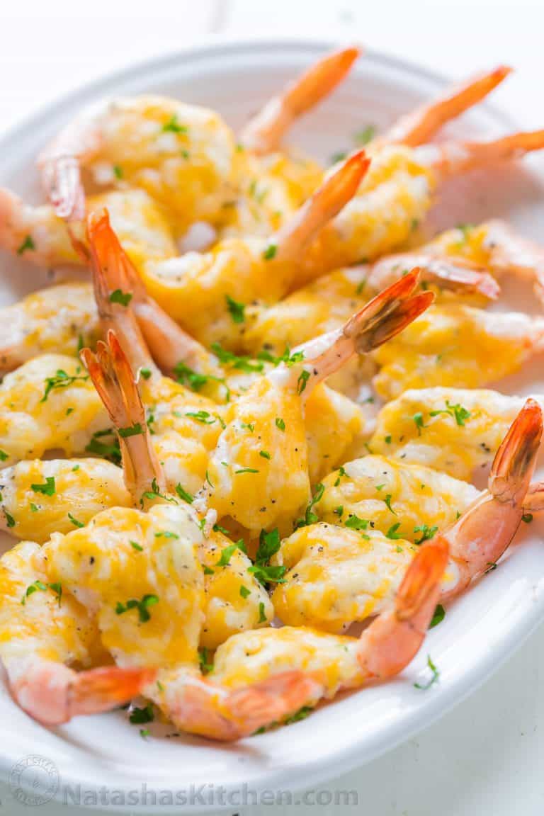 Cheesy Garlic Shrimp Appetizer - NatashasKitchen.com