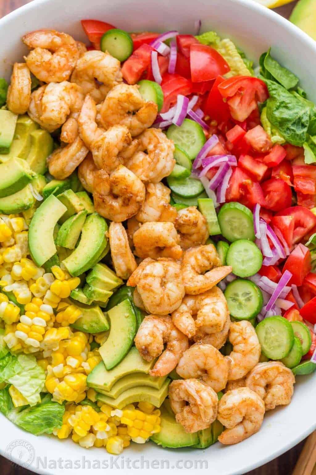 Shrimp Cobb Salad (VIDEO) - NatashasKitchen.com