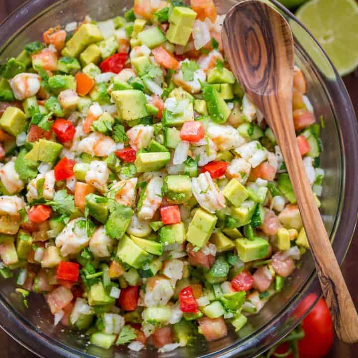 Avocado Shrimp Salsa Recipe (VIDEO) - NatashasKitchen.com