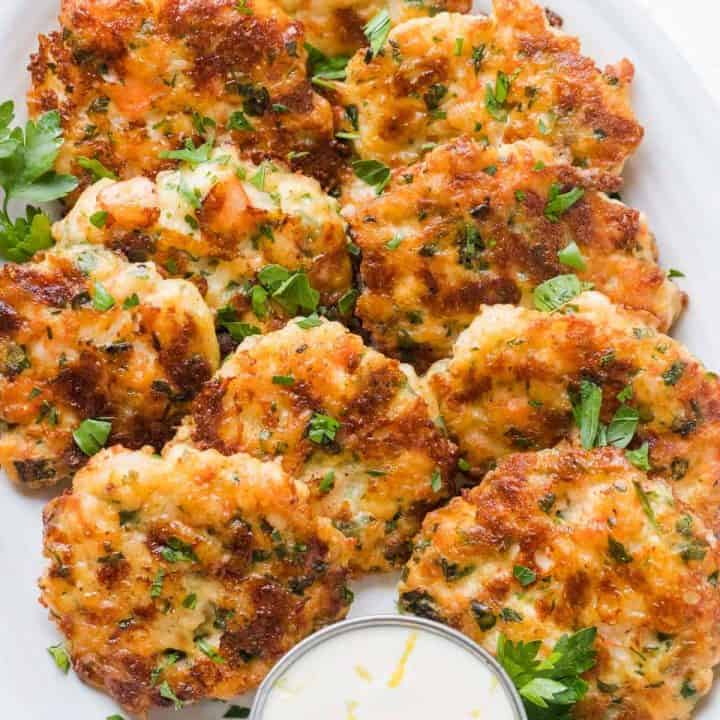 Shrimp Cakes with Lemon Aioli (VIDEO) - NatashasKitchen.com