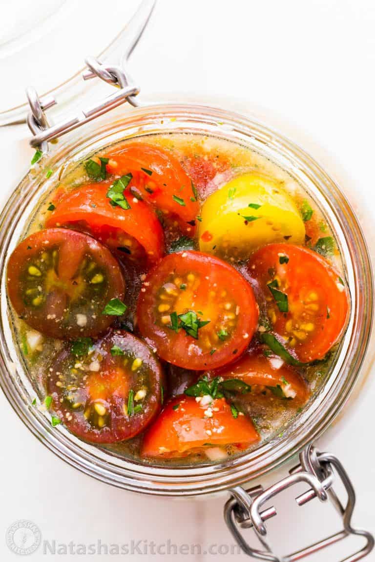 Marinated Cherry Tomatoes Recipe - NatashasKitchen.com