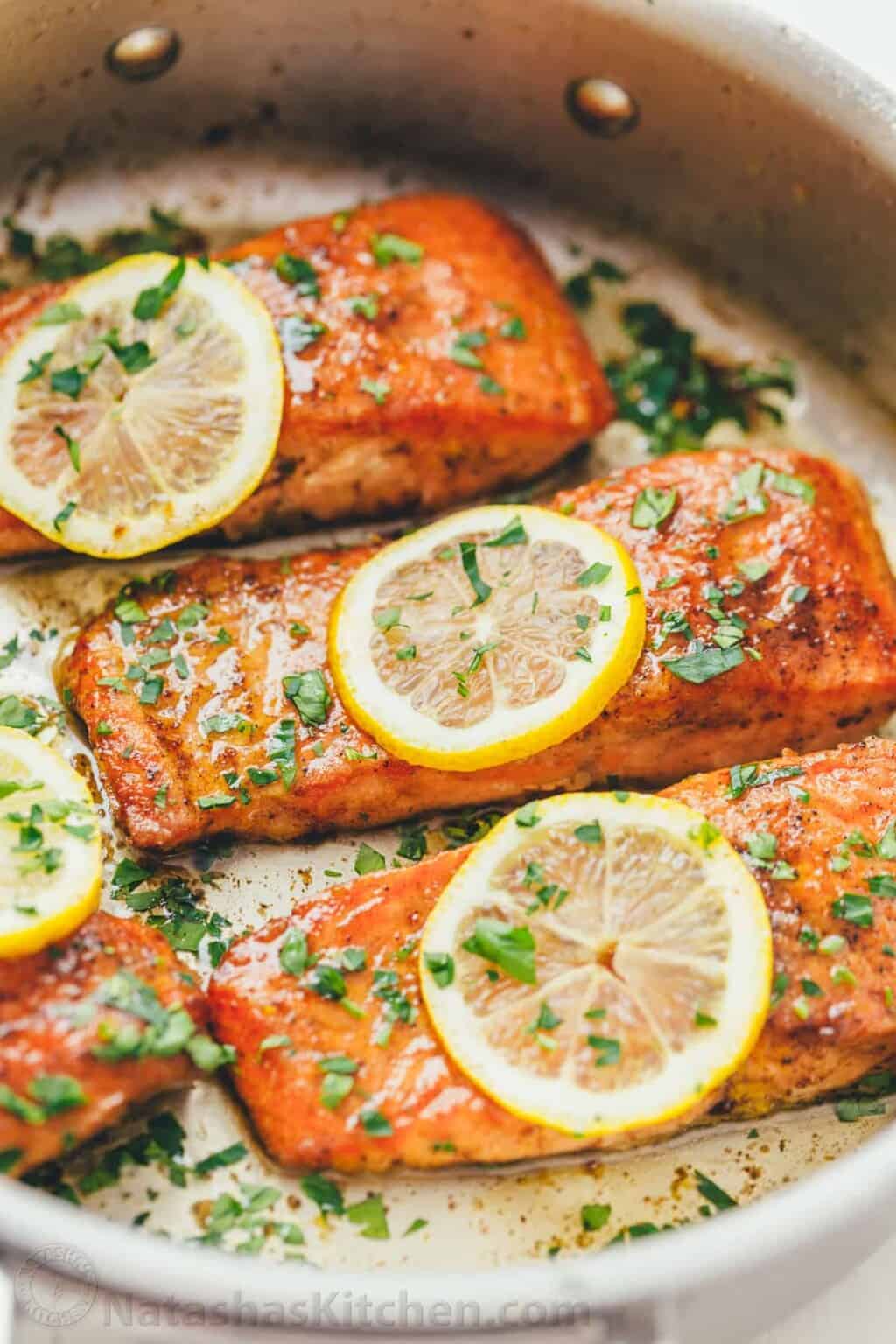Pan-Seared Salmon with Lemon Butter (VIDEO) - NatashasKitchen.com