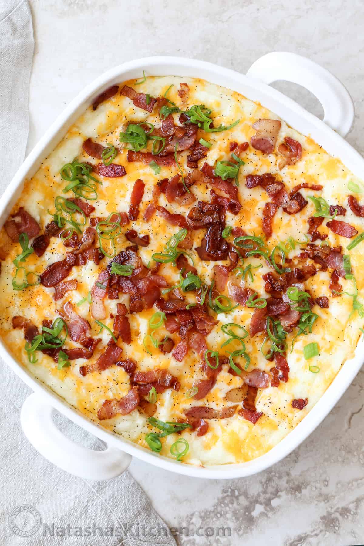 Loaded Mashed Potato Casserole - NatashasKitchen.com