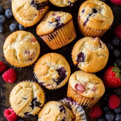 Mixed Berry Muffins - NatashasKitchen.com