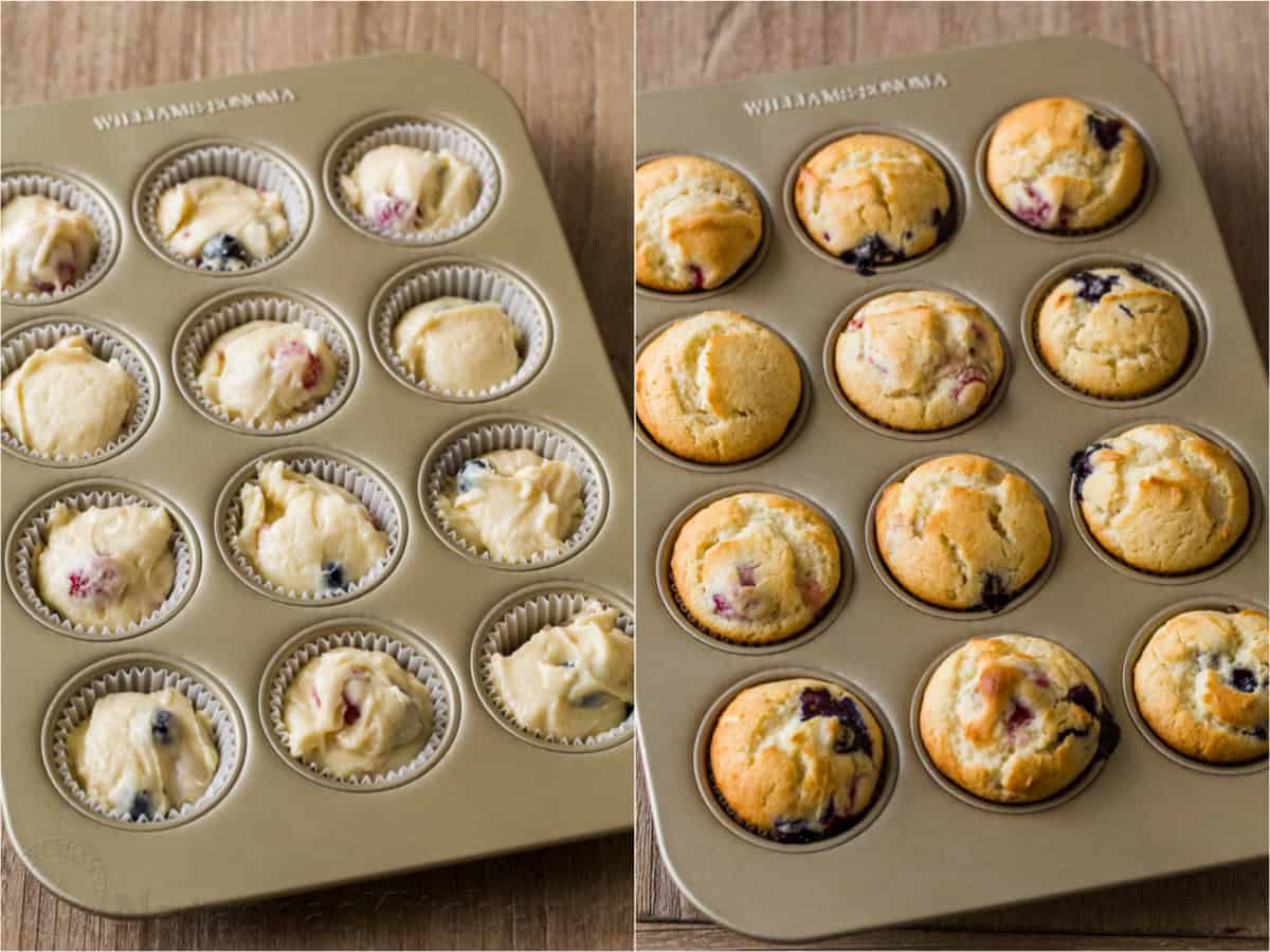 Mixed Berry Muffins - NatashasKitchen.com