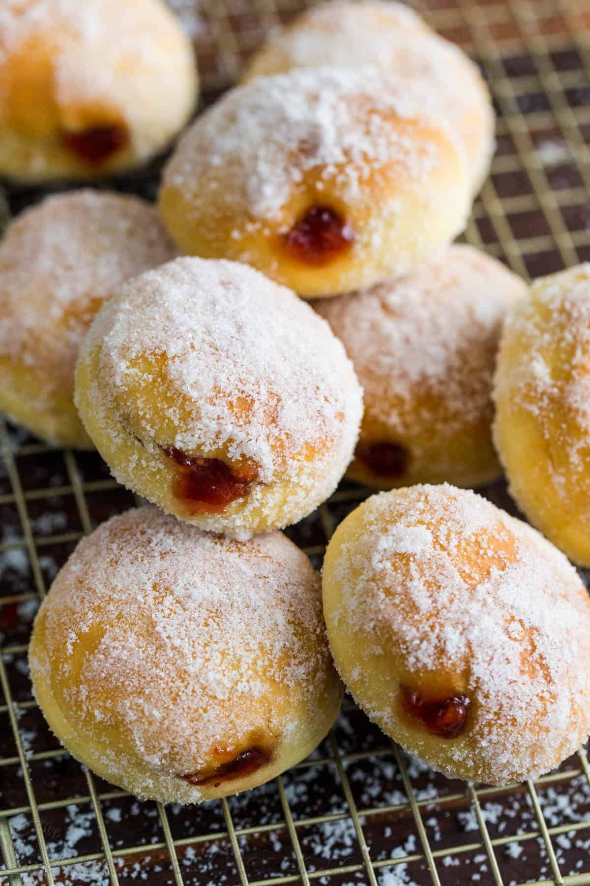 Baked Donuts Filled with Jelly (VIDEO) - NatashasKitchen.com