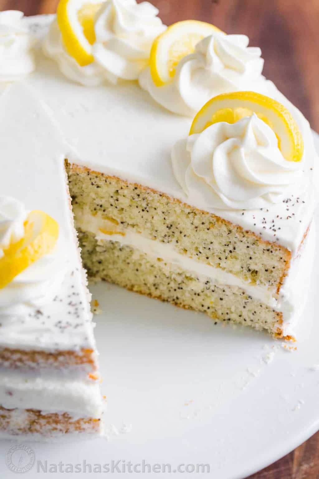 Lemon Poppy Seed Cake (VIDEO) - NatashasKitchen.com