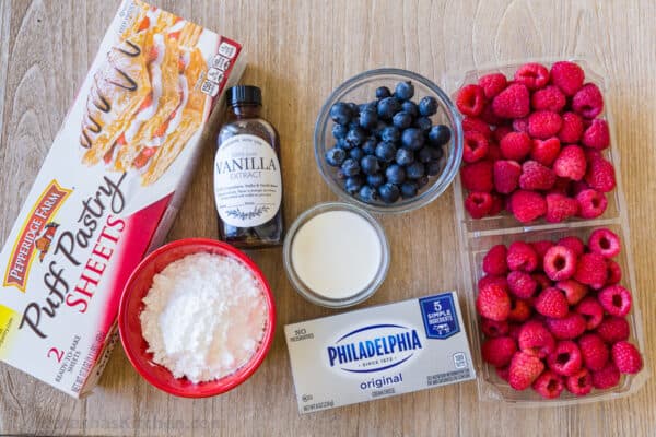 Berry Puff Pastry Tart - Patriotic Dessert - NatashasKitchen.com