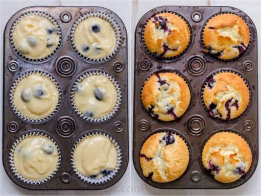 Blueberry Muffins with Lemon Glaze (VIDEO) - NatashasKitchen.com