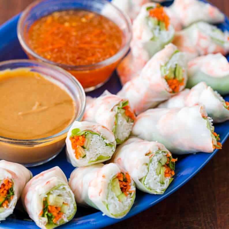 Fresh Spring Rolls with Best Sauce (VIDEO) - NatashasKitchen.com