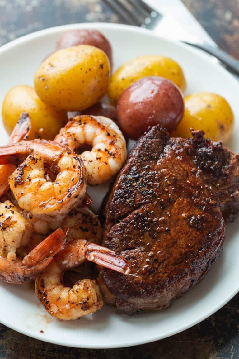 Surf and Turf Recipe (VIDEO) - NatashasKitchen.com