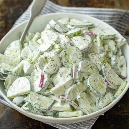 Creamy Cucumber Salad Recipe (VIDEO) - NatashasKitchen.com