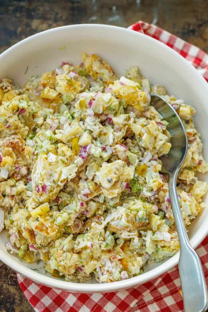 Smashed Potato Salad Recipe (VIDEO) - NatashasKitchen.com