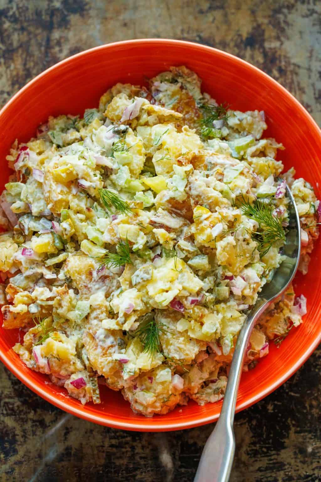 Smashed Potato Salad Recipe (VIDEO) - NatashasKitchen.com