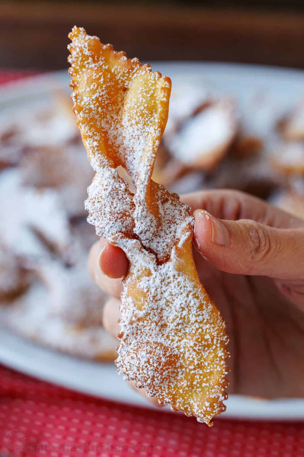 Angel Wing Cookies (Chrusciki) - NatashasKitchen.com
