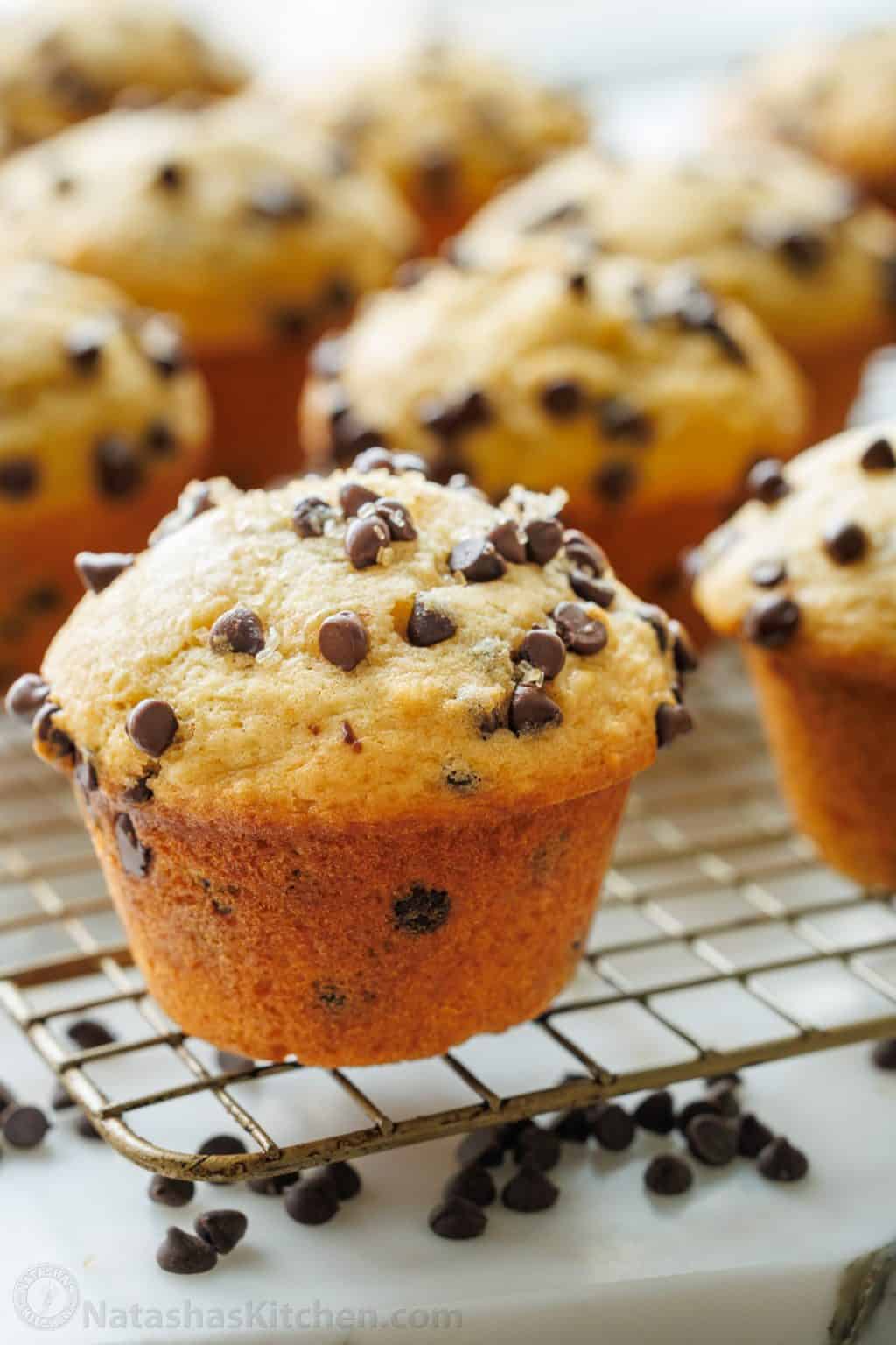 Chocolate Chip Muffins (Bakery Style)