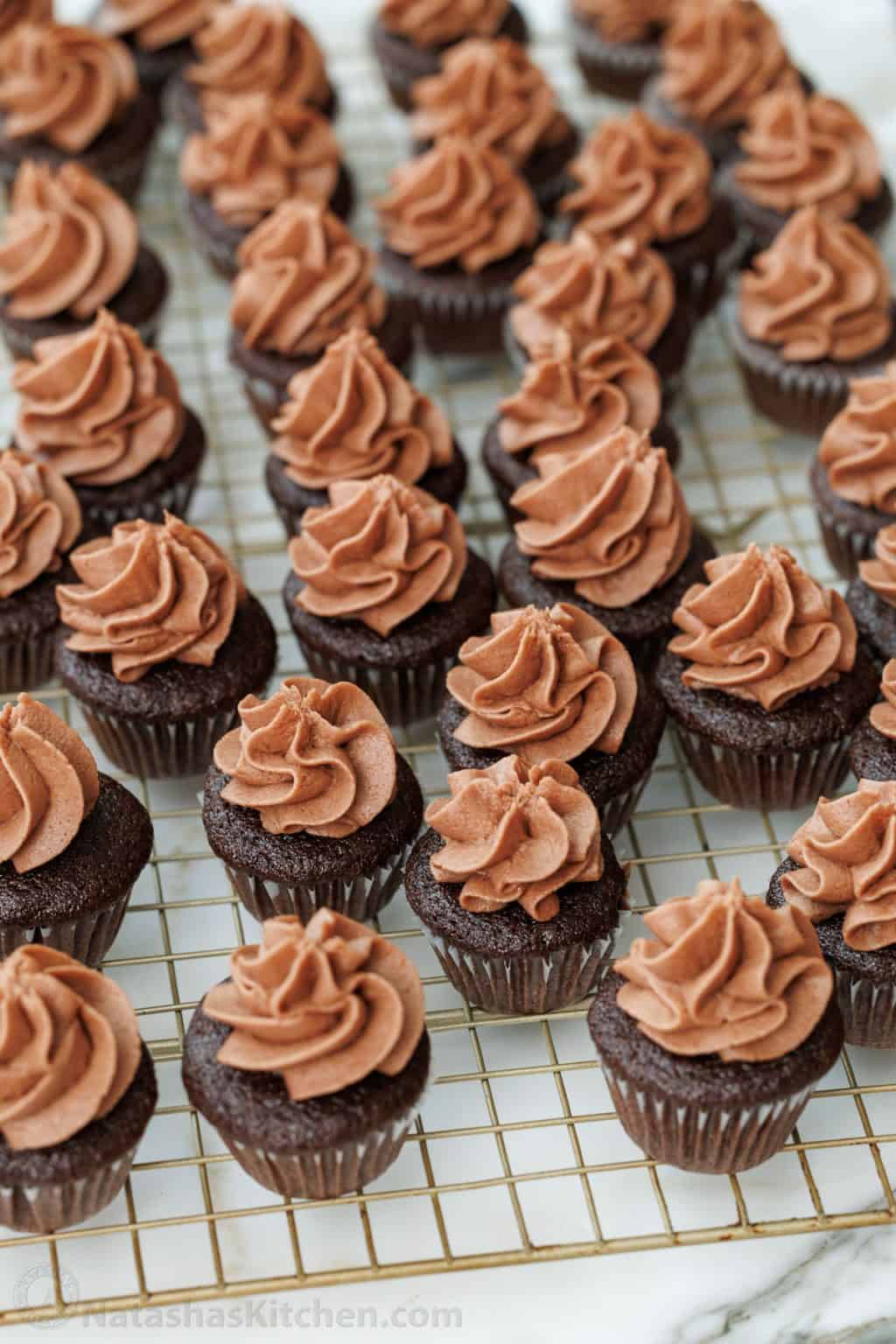 Mini Chocolate Cupcakes - NatashasKitchen.com