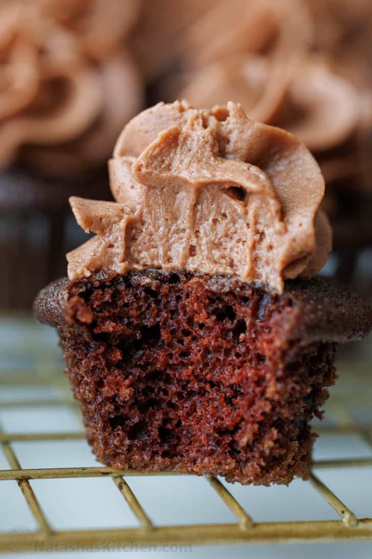 Mini Chocolate Cupcakes - NatashasKitchen.com
