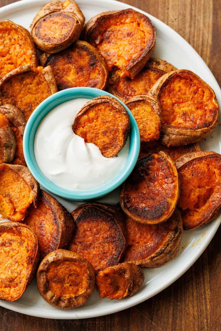Smashed Sweet Potatoes - NatashasKitchen.com